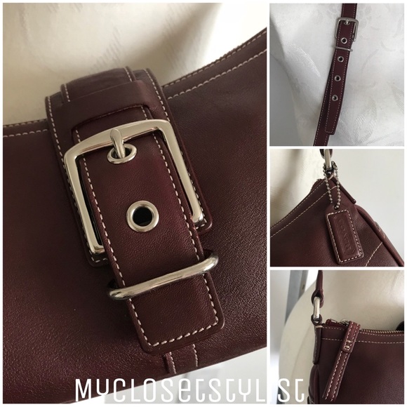 Coach | Bags | Coach Leather Cross Body Buckle Purse Bag Hobo New ...